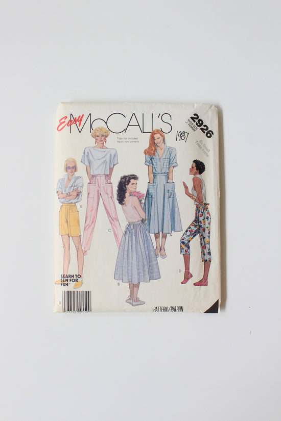 1980s Skirt, Pants And Shorts McCall's Sewing Pattern 2926, Uncut, Siz ...