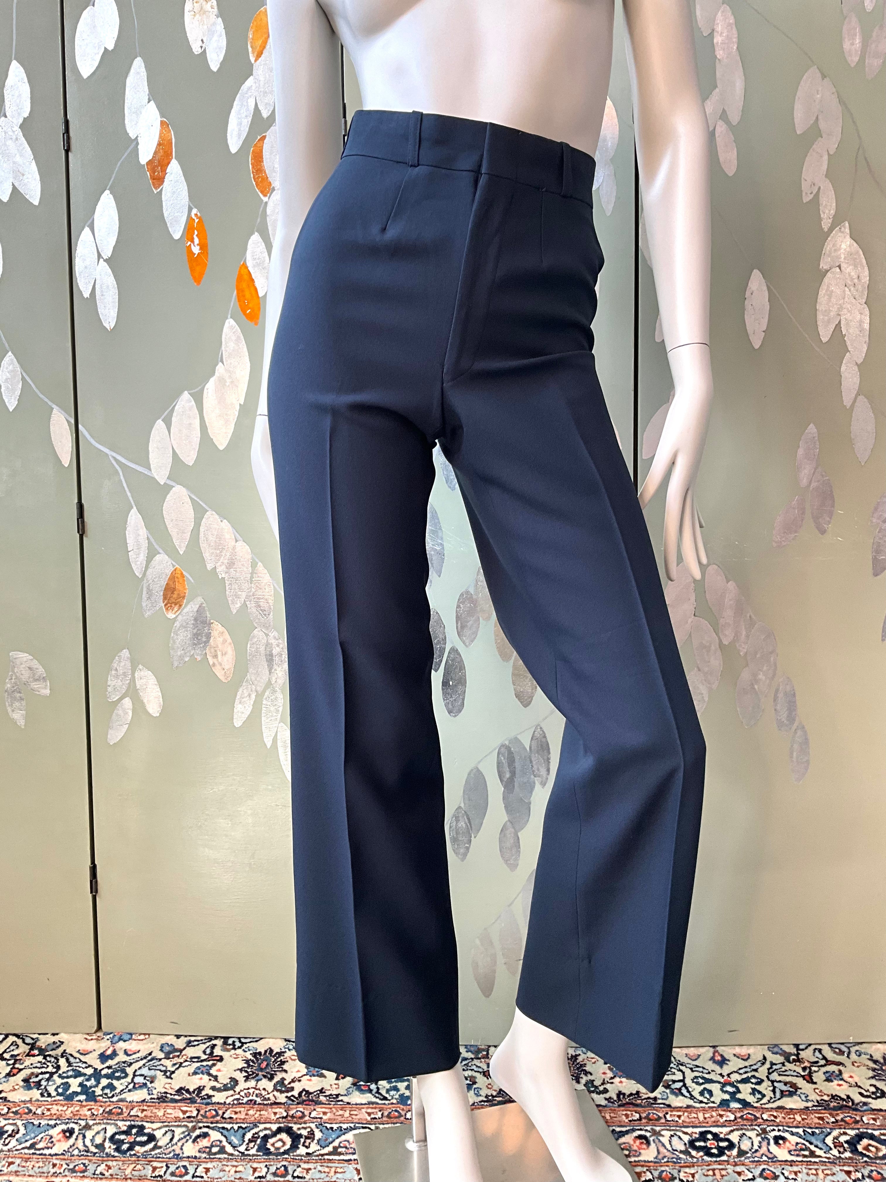 Vintage 1970s Navy High Waist Straight Leg Uniform Style Pants, W26 ...