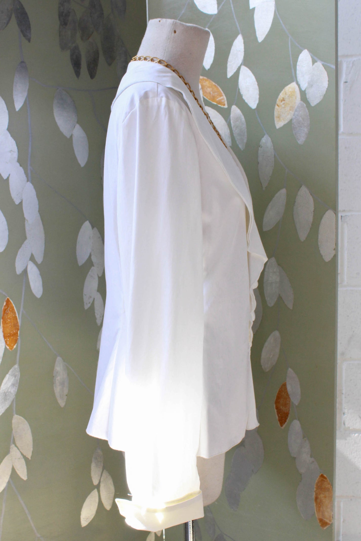 Armani Shawl Collar White Cotton Blouse, Small – Ian Drummond Vintage