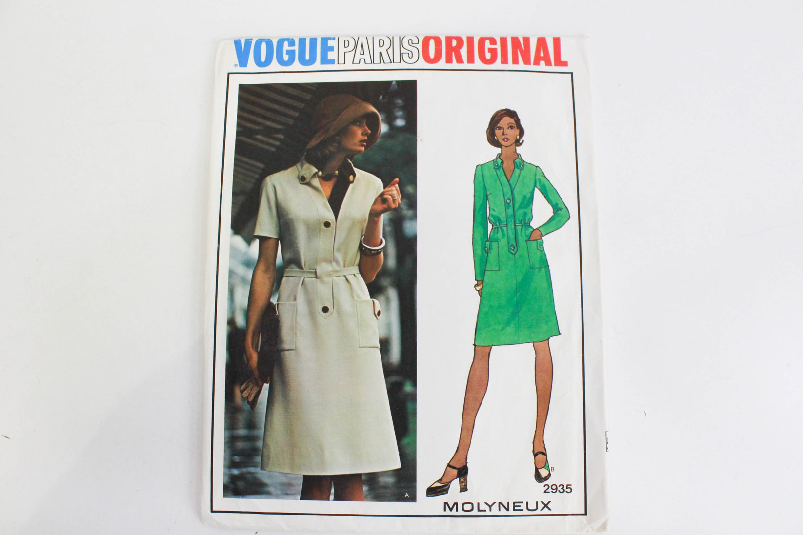 1970s Vogue Paris Original Sewing Pattern 2935, Molyneux Dress, Comple ...